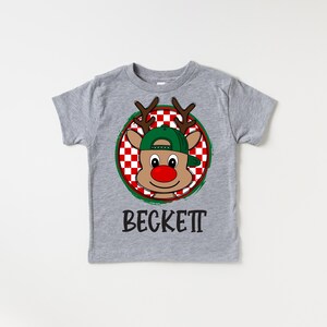 Christmas Kid Toddler Personalized Boy Girl Custom Name Reindeer Shirt ...