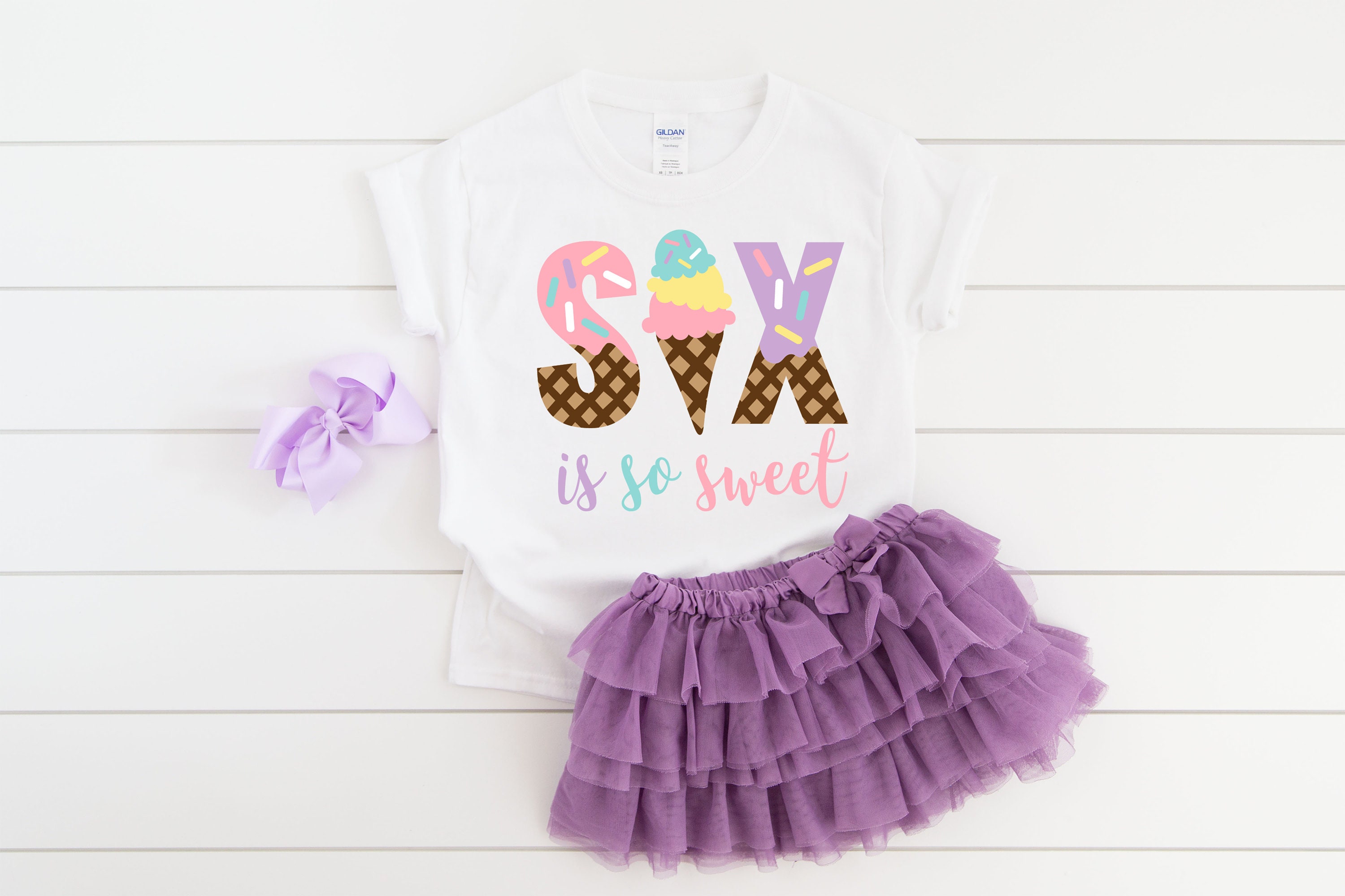 Six is so Sweet Ice Cream Girls 6th Sixth Birthday Shirt 6th - Etsy