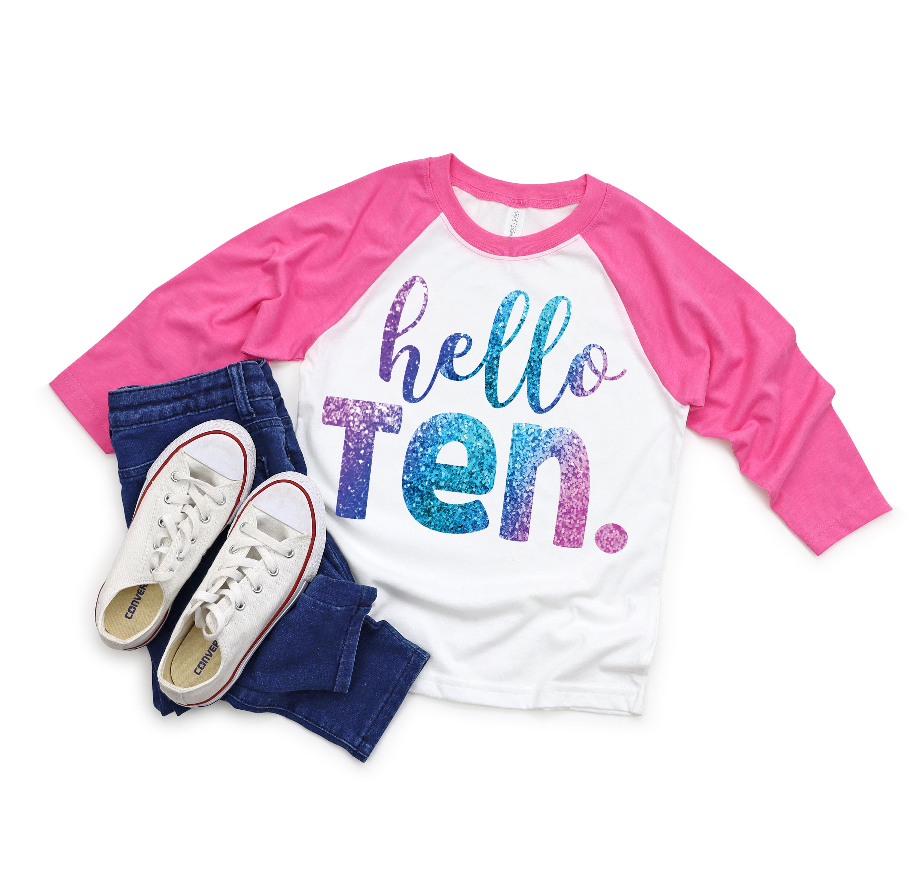 10th Birthday Hello Ten Girl Shirt Tenth Birthday Shirt Ten - Etsy