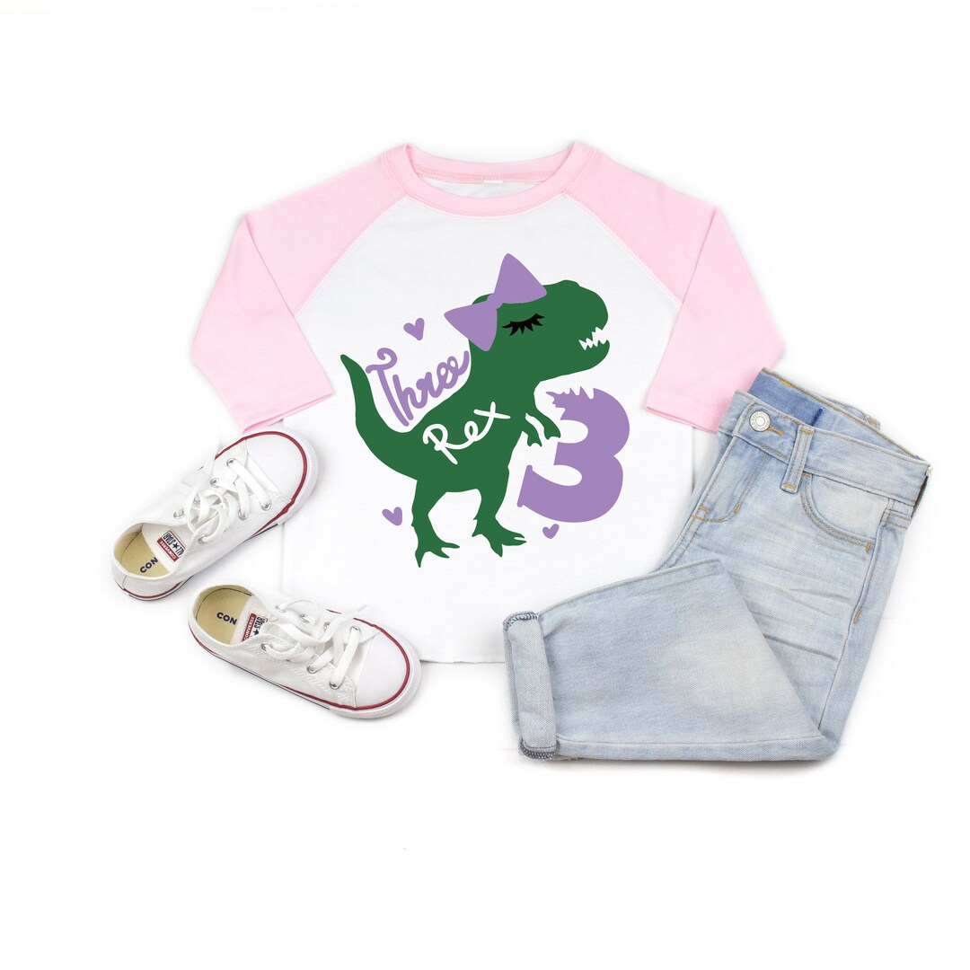 Three Rex 3 Rex Girl Dinosaur Birthday Shirt , 3 Rex Birthday Shirt ...
