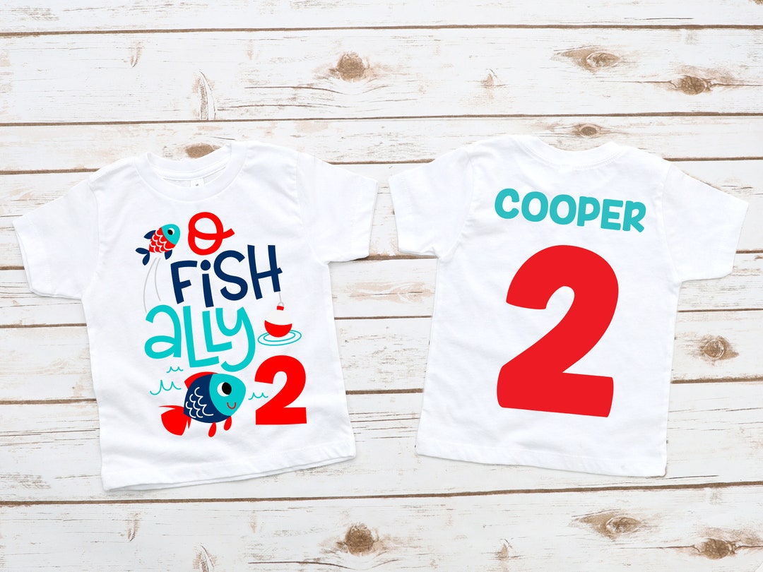 Ofishally 2 Two Boys Second Birthday Fishing Shirt, 2nd Birthday Shirt ...
