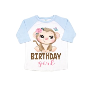 Monkey Birthday Shirt, Girl Birthday Shirt, Girl Birthday Party, Monkey ...