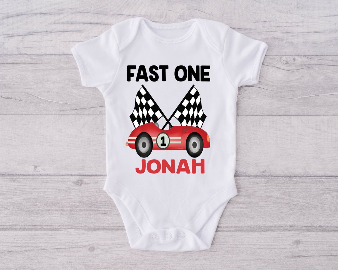 Fast One 1st Birthday Race Car Shirt Racecar Birthday Shirt - Etsy