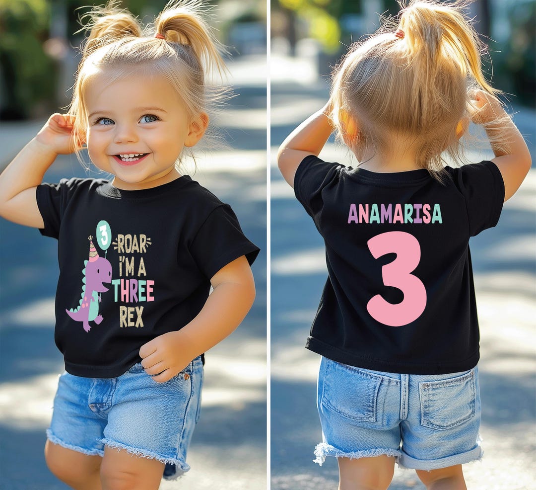 Three Rex 3 Rex Girl Dinosaur Birthday Shirt , 3 Rex Birthday Shirt ...