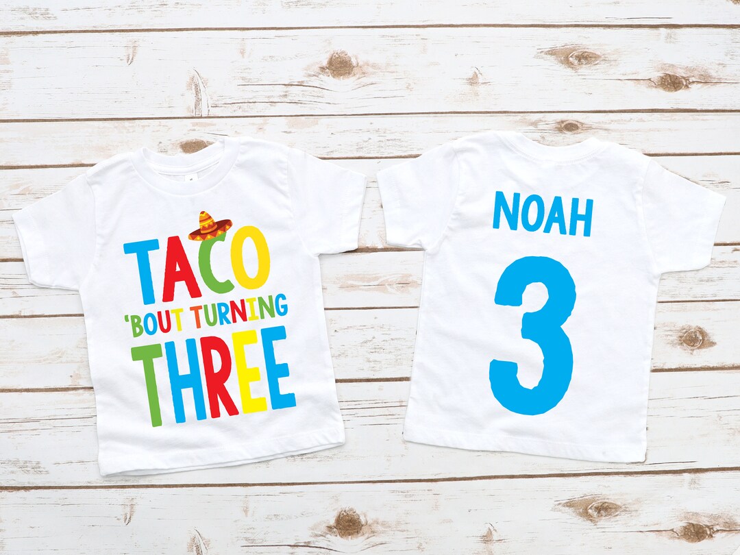 Taco About Turning Three Fiesta Sombrero Mustache 3rd Boy Birthday ...