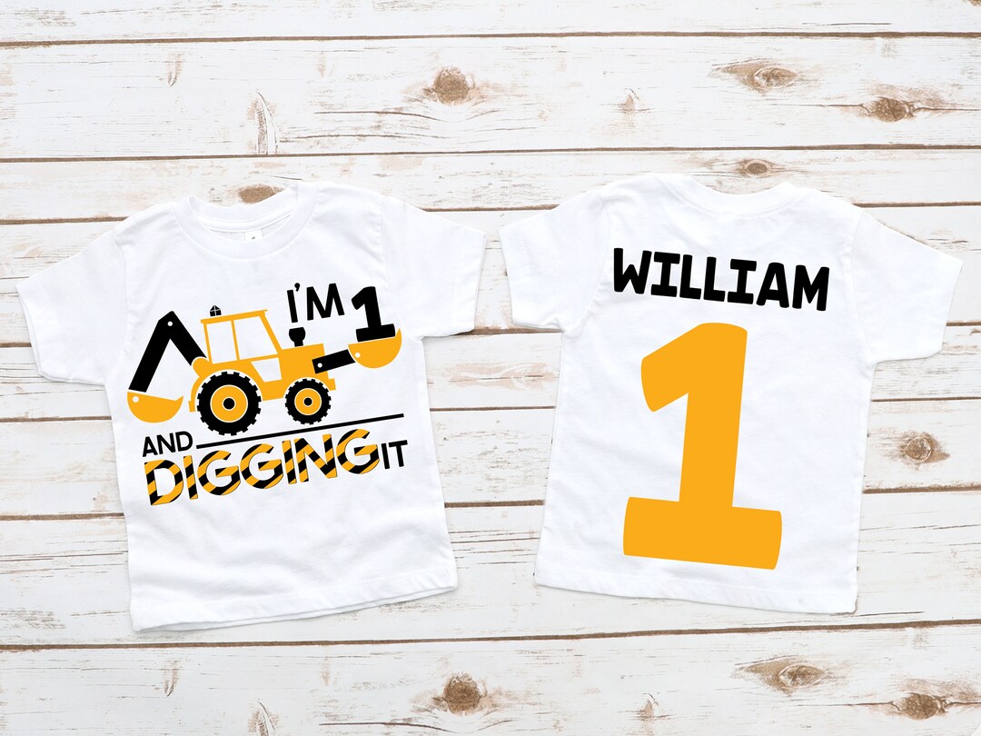 Boys 1st Birthday Construction Shirt, Construction Theme Party, Construction Custom Tee ...