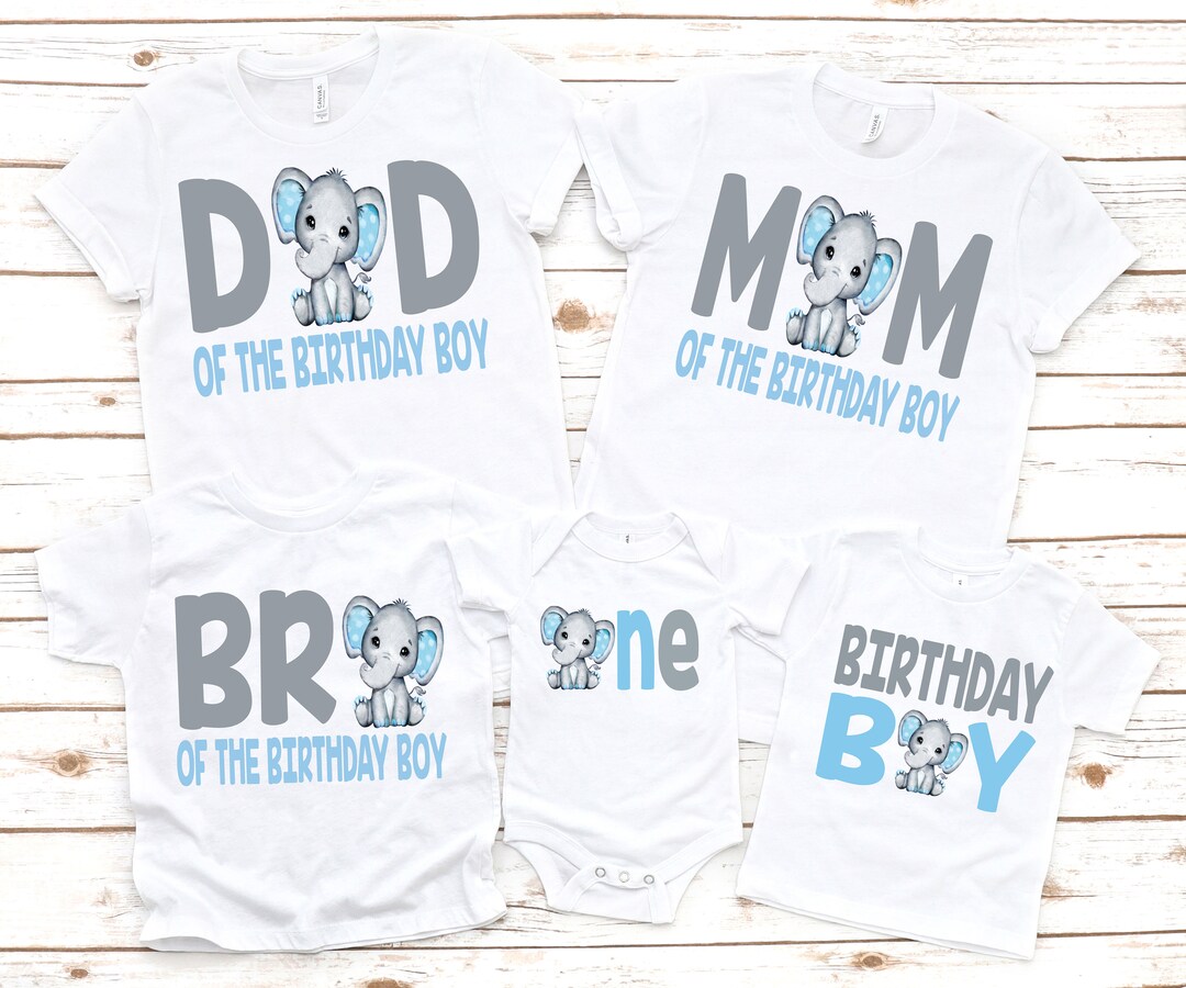 Family Elephant Matching Birthday Boy Shirts, Elephant Birthday ...