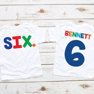 Boys 6TH Six Birthday Shirt, 6th Birthday, Sixth Birthday Shirt, 6th ...