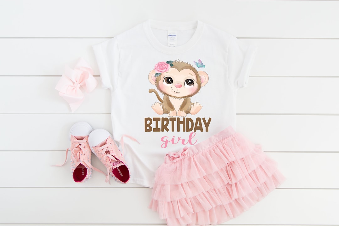Monkey Birthday Shirt, Girl Birthday Shirt, Girl Birthday Party, Monkey ...
