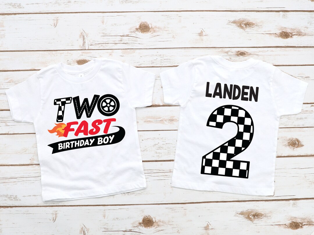 Two Fast Birthday Boy Race Car Shirt, Racecar Birthday Shirt, Birthday ...