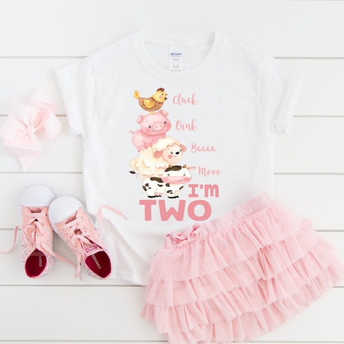 Family Cluck Oink Baa Moo I'm Two Cow Birthday Shirt Farm - Etsy