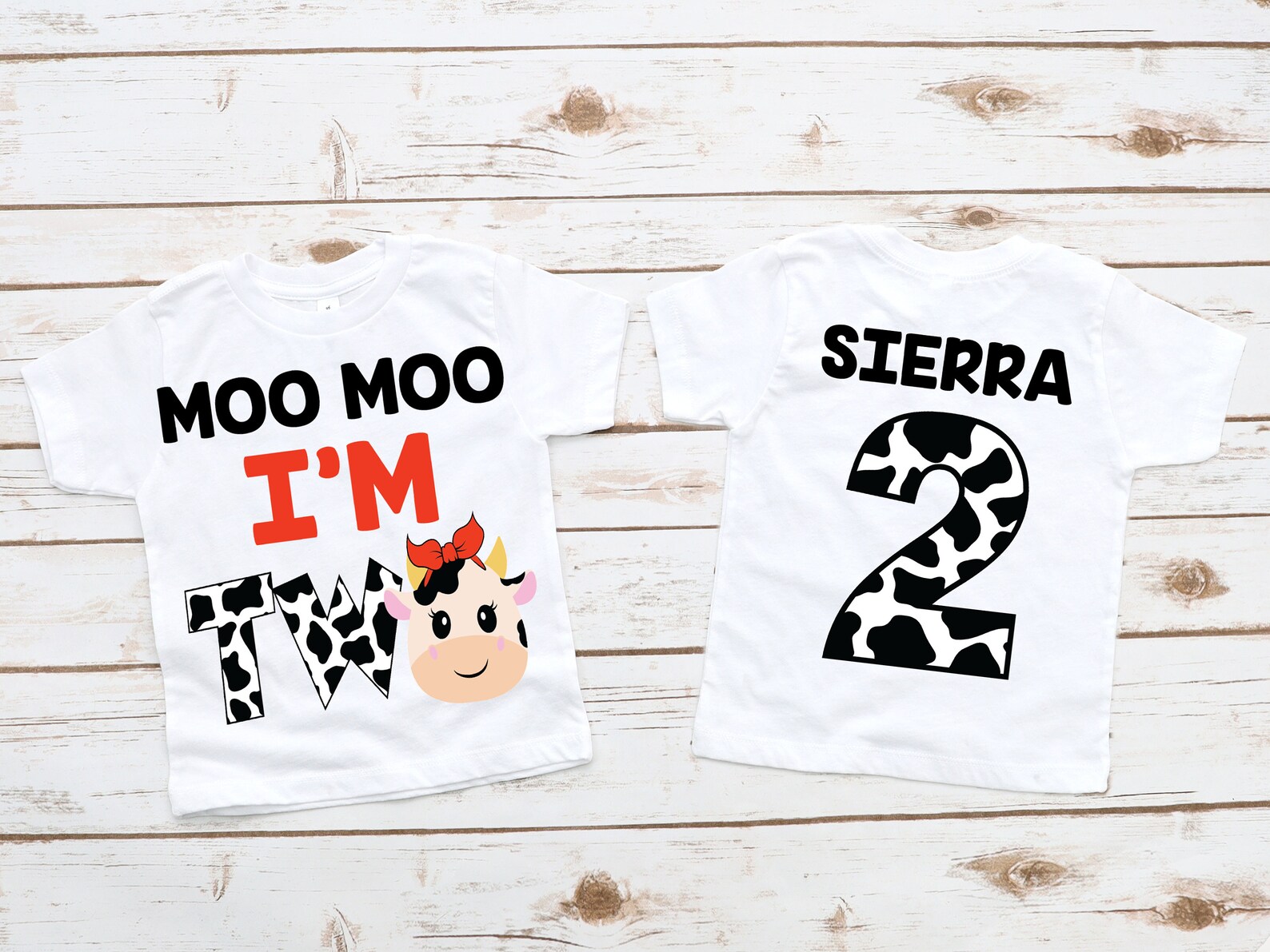 Moo Moo I'm Two Cow Birthday Shirt Farm Birthday Farm - Etsy