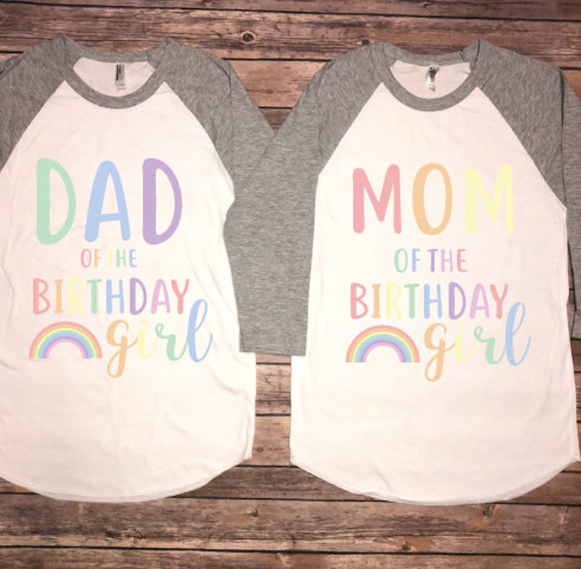Mom and Dad of the Birthday Girl Rainbow Rainbow Birthday - Etsy