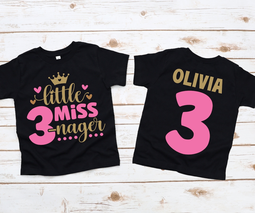 Little Miss Threenager Birthday Shirt, 3rd Birthday Shirt, Third Birthday, Threenager Shirt ...