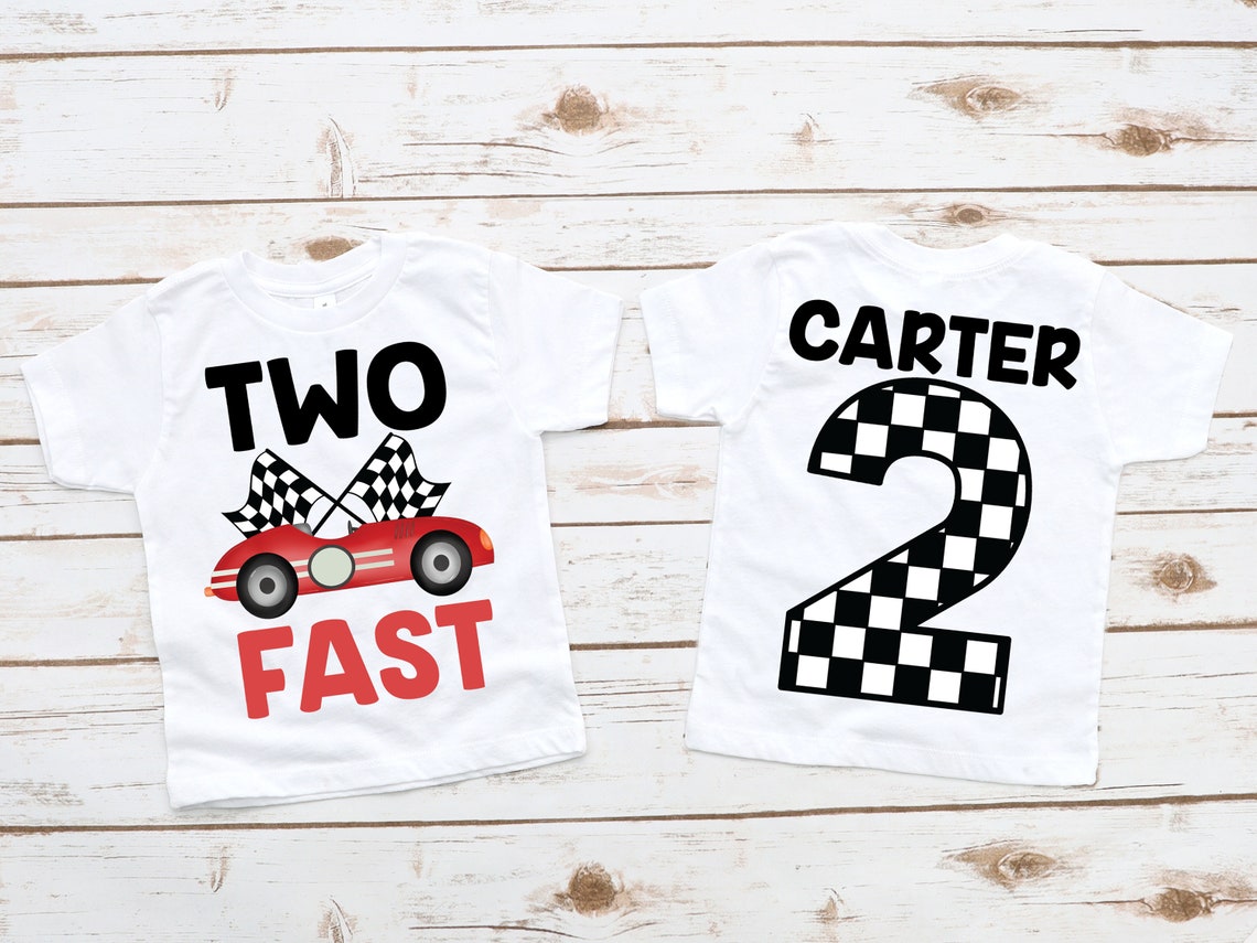 Two Fast Race Car Shirt Racecar Birthday Shirt Birthday Boy - Etsy