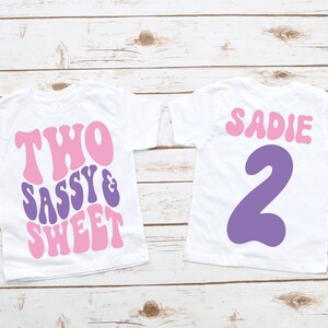 Girls Two Sweet and Sassy 2nd Retro Second Birthday Shirt , Two Shirt, Birthday Girl Shirt ...