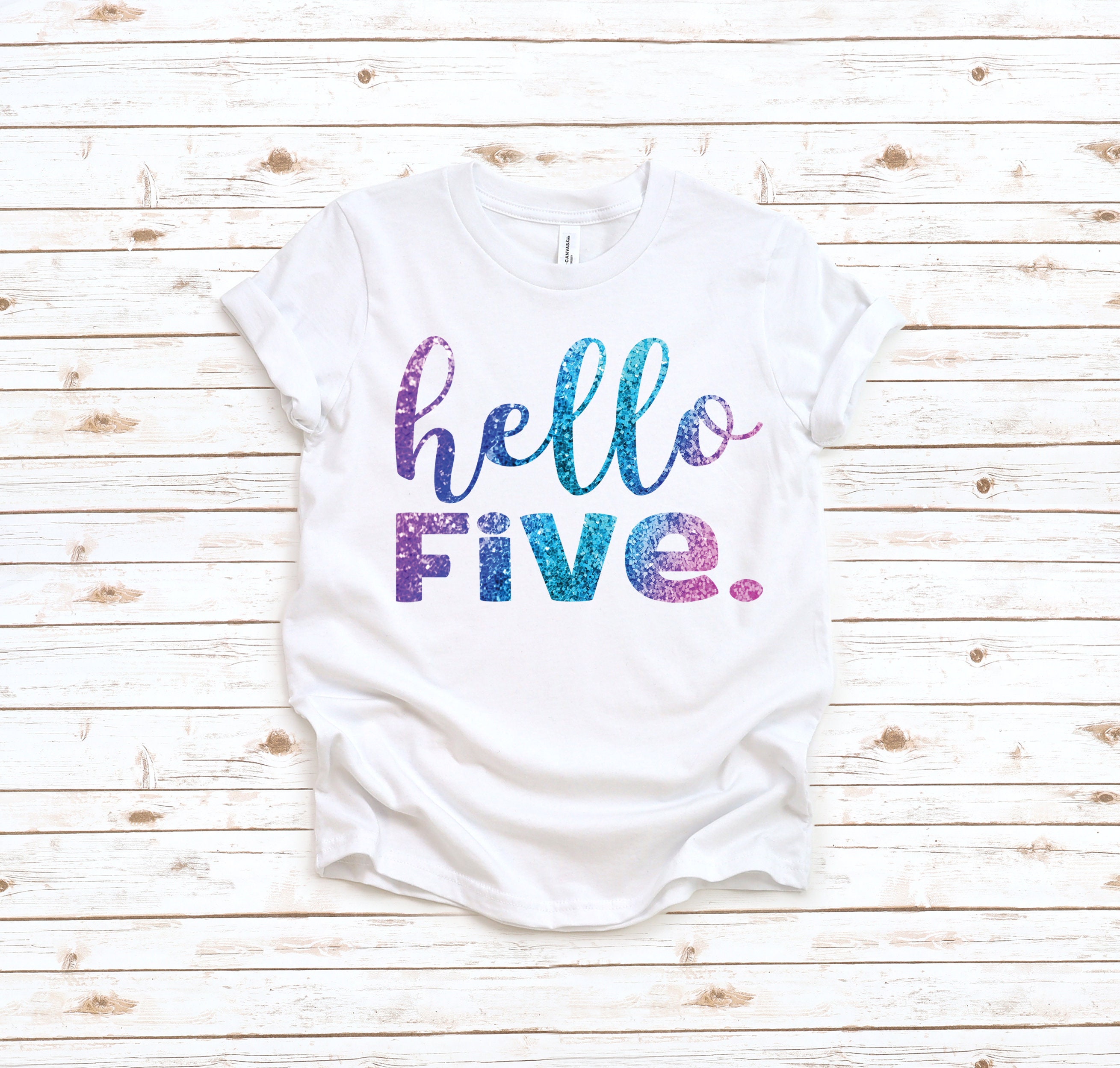 Hello Five Girl 5th Birthday Shirt Fifth Birthday Shirt 5th - Etsy