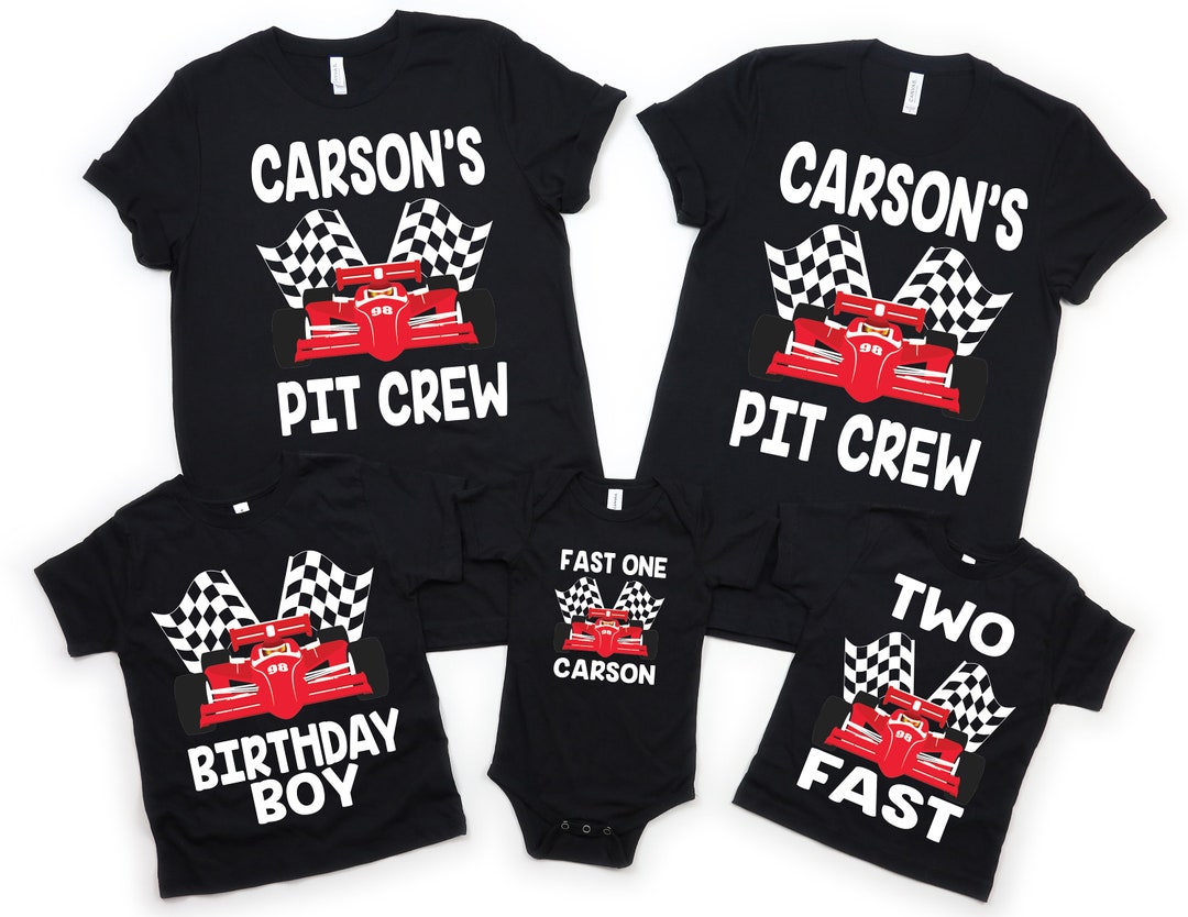 Family Race Car Custom Pit Crew Birthday Shirts, Racecar Birthday Shirt ...