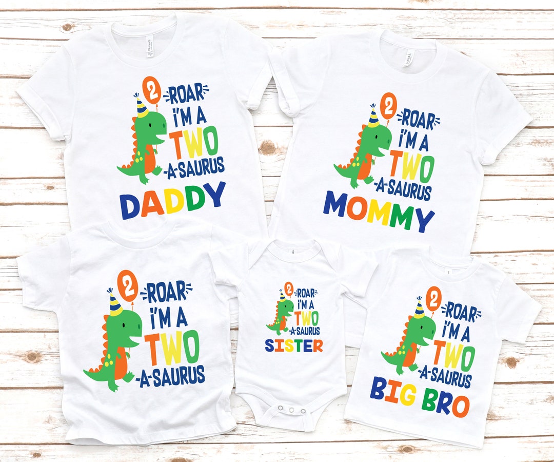 Dinosaur Birthday Shirt, Two-a-saurus Shirt , 3 Rex Birthday Shirt, Boy ...