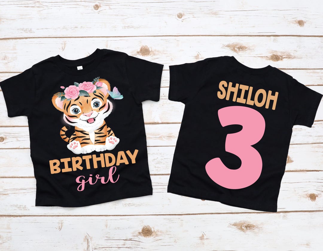 Tiger Birthday Shirt, Girl Birthday Shirt, Girl Birthday Party, Tiger ...