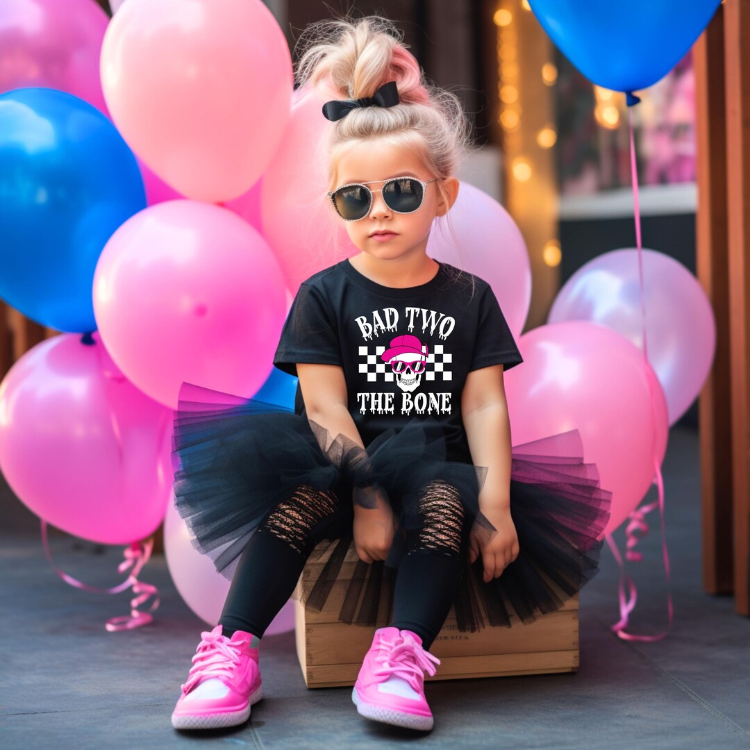 Bad Two the Bone, 2nd Birthday Shirt, Skull Birthday Shirt, Girl ...