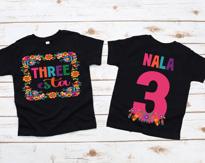 Three Esta Taco Third Birthday, Fiesta 3rd Birthday T-shirt, Taco Tuesday Birthday T-shirt With ...