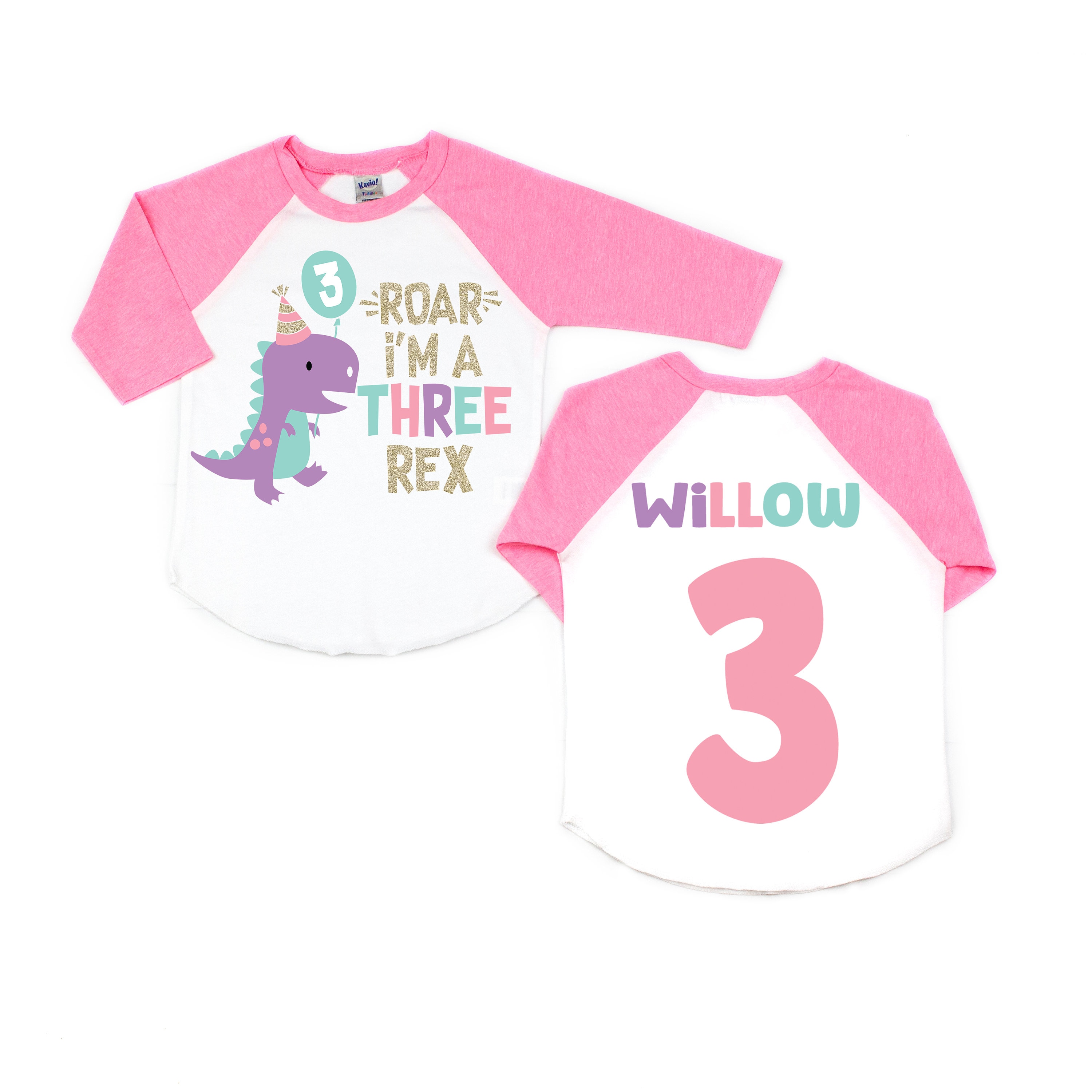 Three Rex 3 Rex Girl Dinosaur Birthday Shirt 3 Rex Birthday | Etsy