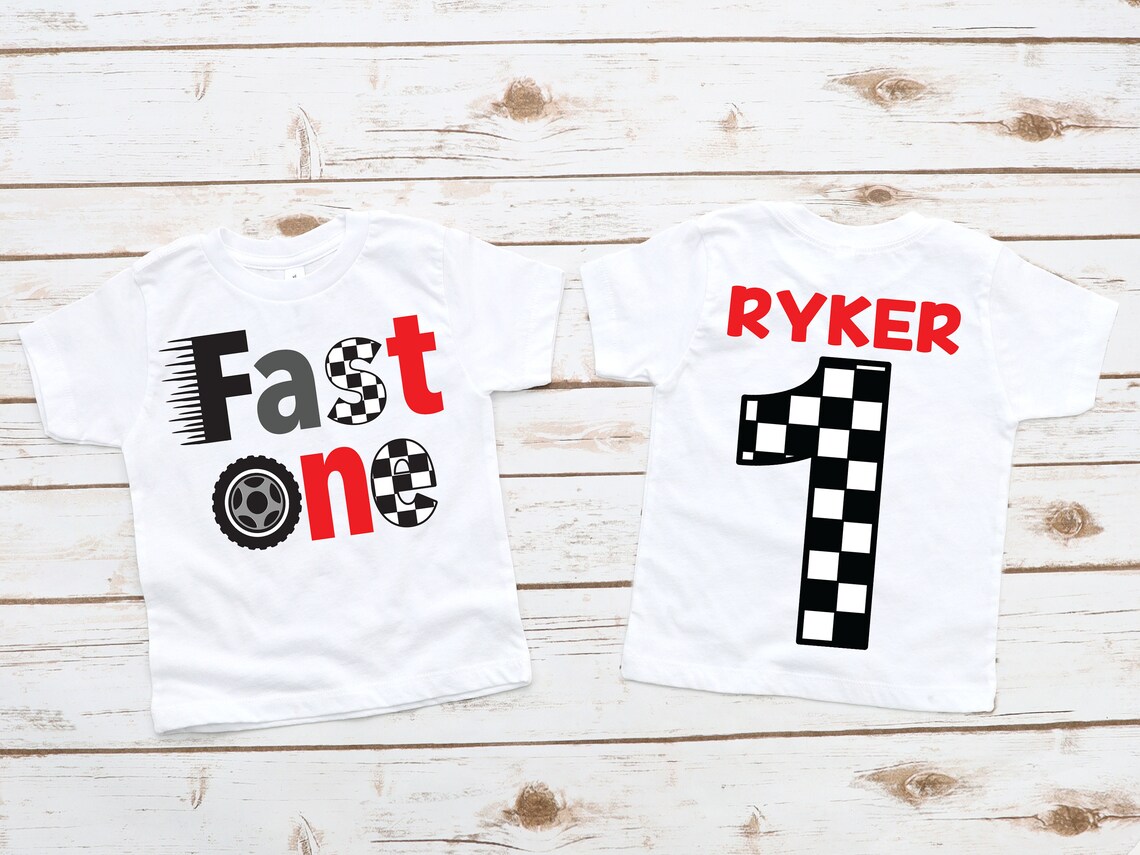 Fast One 1st Birthday Race Car Shirt Racecar Birthday Shirt - Etsy