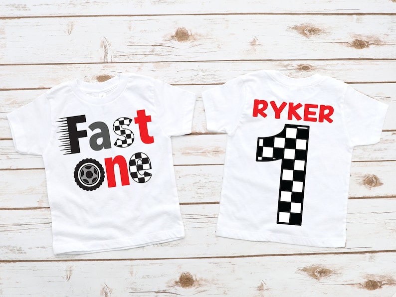 Fast One 1st Birthday Race Car Shirt Racecar Birthday Shirt - Etsy