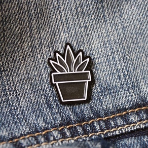 Minimalist Succulent Pin | Black and White | Plant Lover | Botanical ...