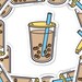 Boba Bubble Pearl Milk Tea Vinyl Die Cut Waterproof Sticker | Laptop ...