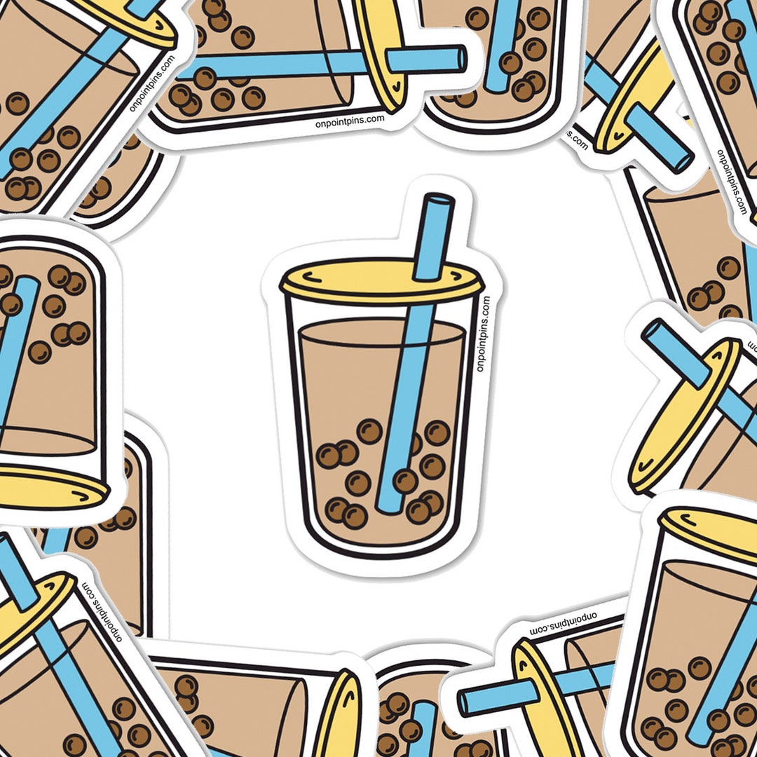 Boba Bubble Pearl Milk Tea Vinyl Die Cut Waterproof Sticker | Laptop ...
