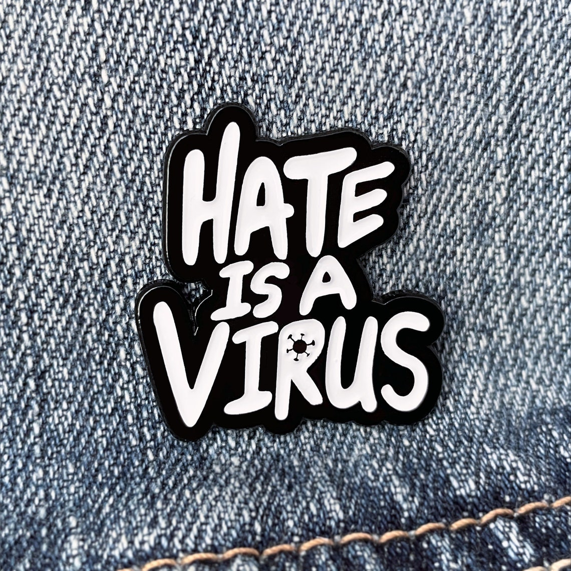 Charity Fundraiser Pin | Hate is a Virus Pin | Stop Asian Hate | Anti ...