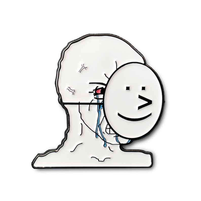 Pretending to Be Happy Crying Behind Mask Meme Pin | Crying Inside Fake ...