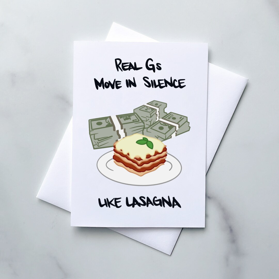 Lil Wayne Greeting Card 'real Gs Move in Silence Like Lasagna' | Blank ...
