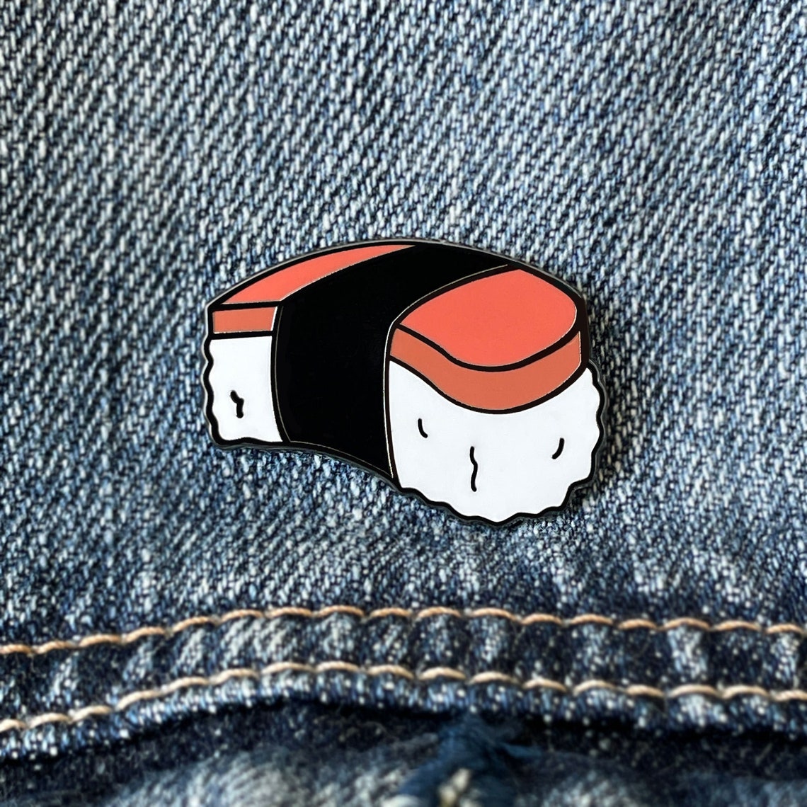 Spam Musubi Pin Food Pin Sushi Pin Hawaii Hard Enamel - Etsy