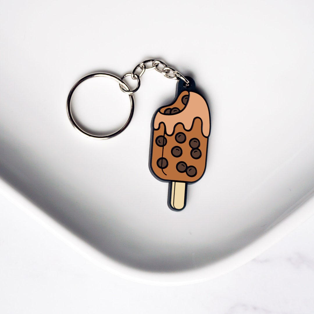 Brown Sugar Boba Ice Cream Bar Popsicle Keychain | Bubble Tea Dessert ...