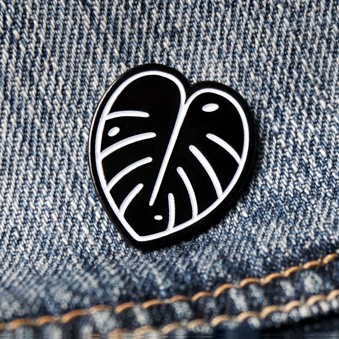 Minimalist Monstera Plant Pin | Black and White | Plant Lover ...