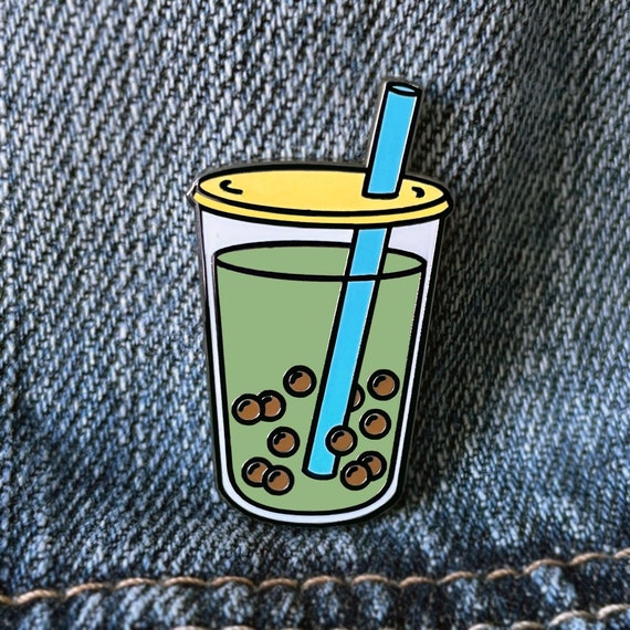 Boba Bubble Pearl Match Green Tea Milk Tea Pin Tapioca Pearl - Etsy