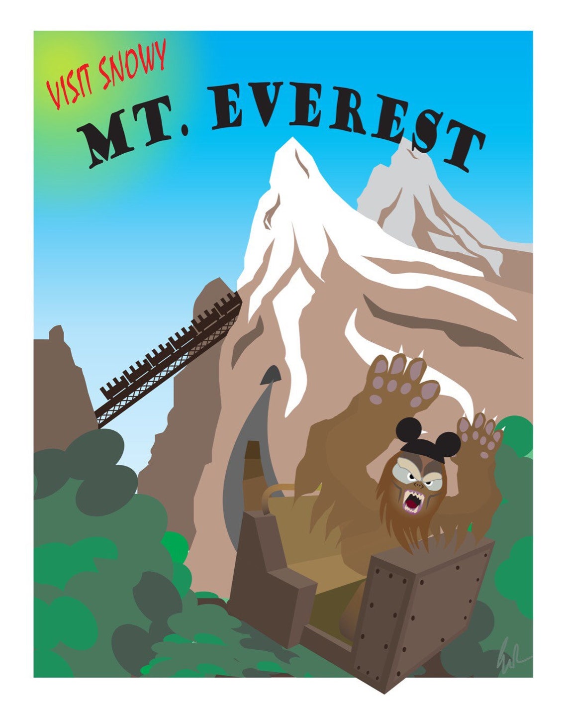 Mt. Everest Yeti Riding Expedition Everest at Disney's | Etsy