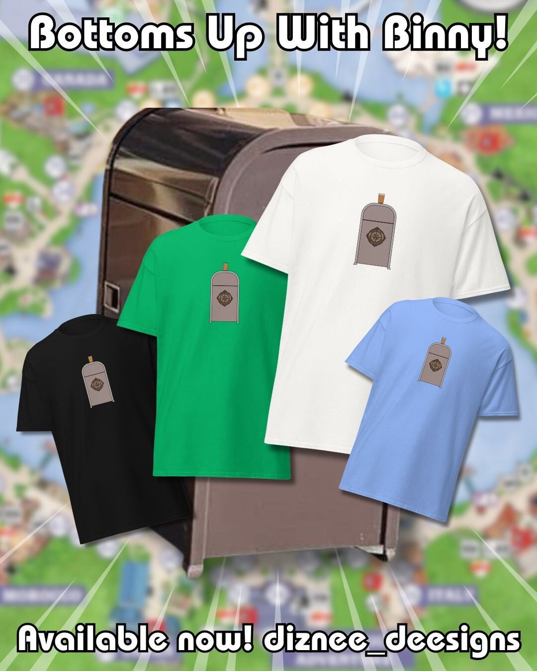 Binny Trash Can Epcot World Showcase Drinking Shirt - Etsy