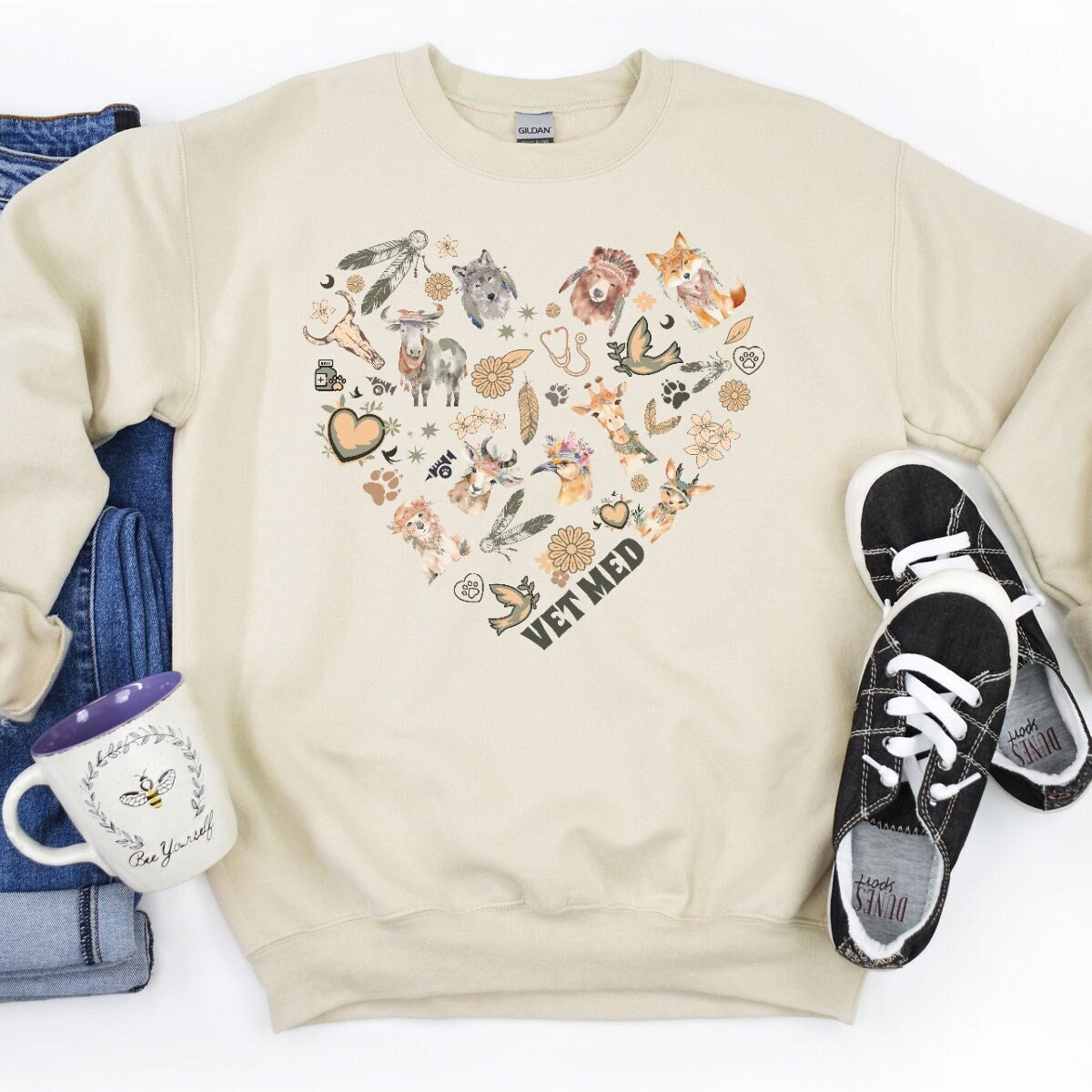 Vet Med Love Sweatshirt Veterinary Medicine Heart Collage Shirt Vet ...