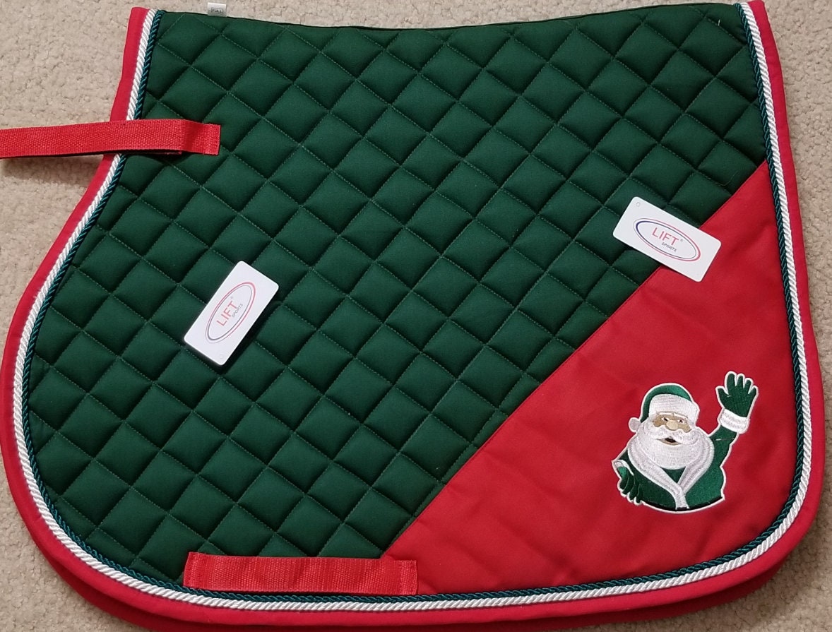 Horse Christmas Santa Claus Saddle PAD Set with Matching Fly | Etsy