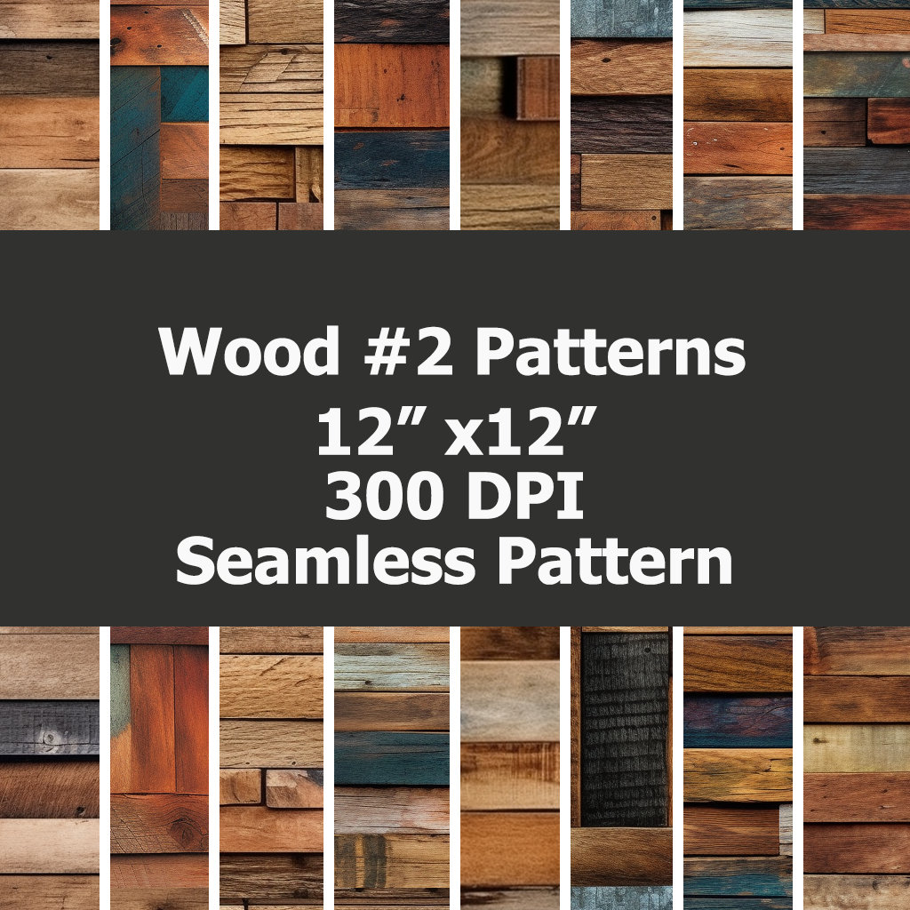 8 Seamless Wood Reclaimed Patterns. Wood Grain Background. Sublimation ...