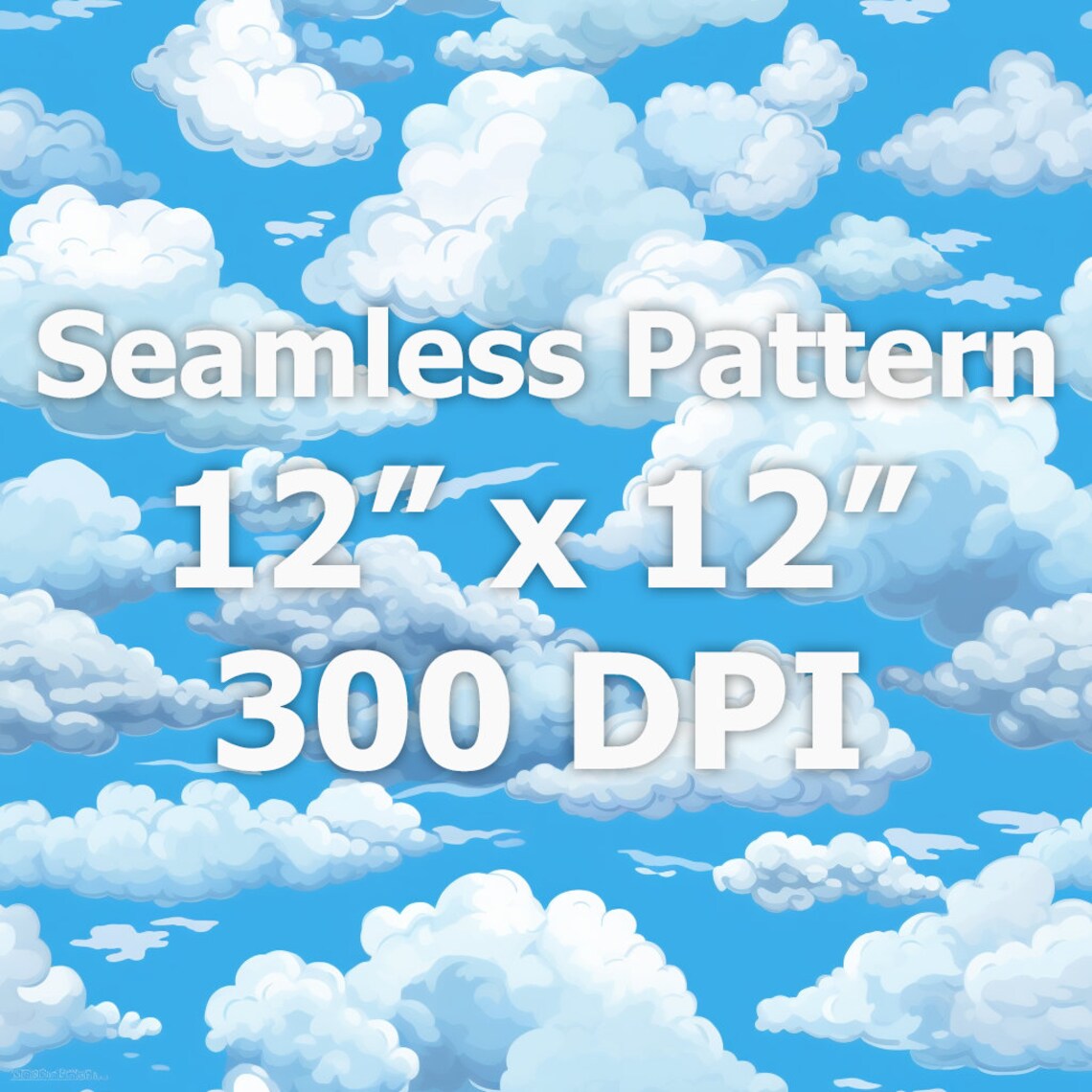 8 Seamless Clouds Patterns. Clouds Background. Sublimation Design ...