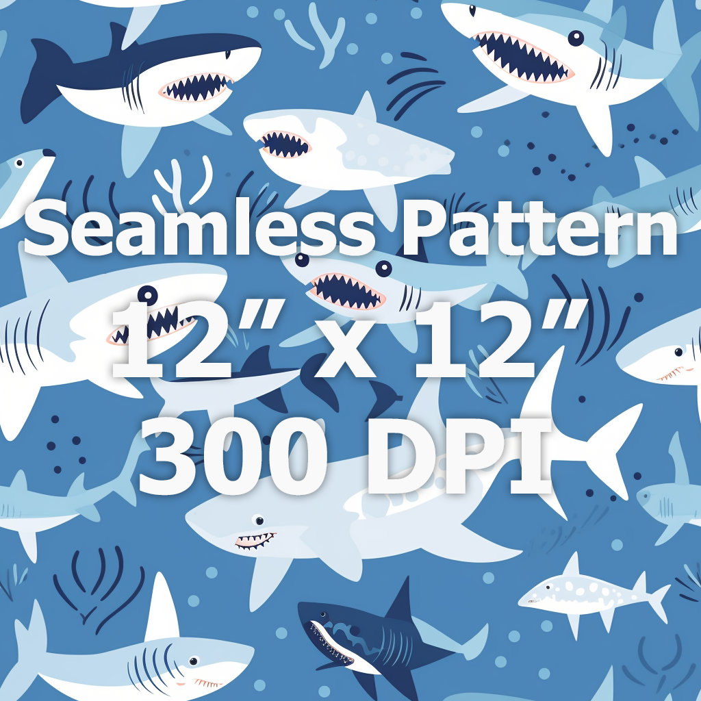 8 Seamless Funky Sharks Patterns. Funky Sharks Background. Funky Sharks ...