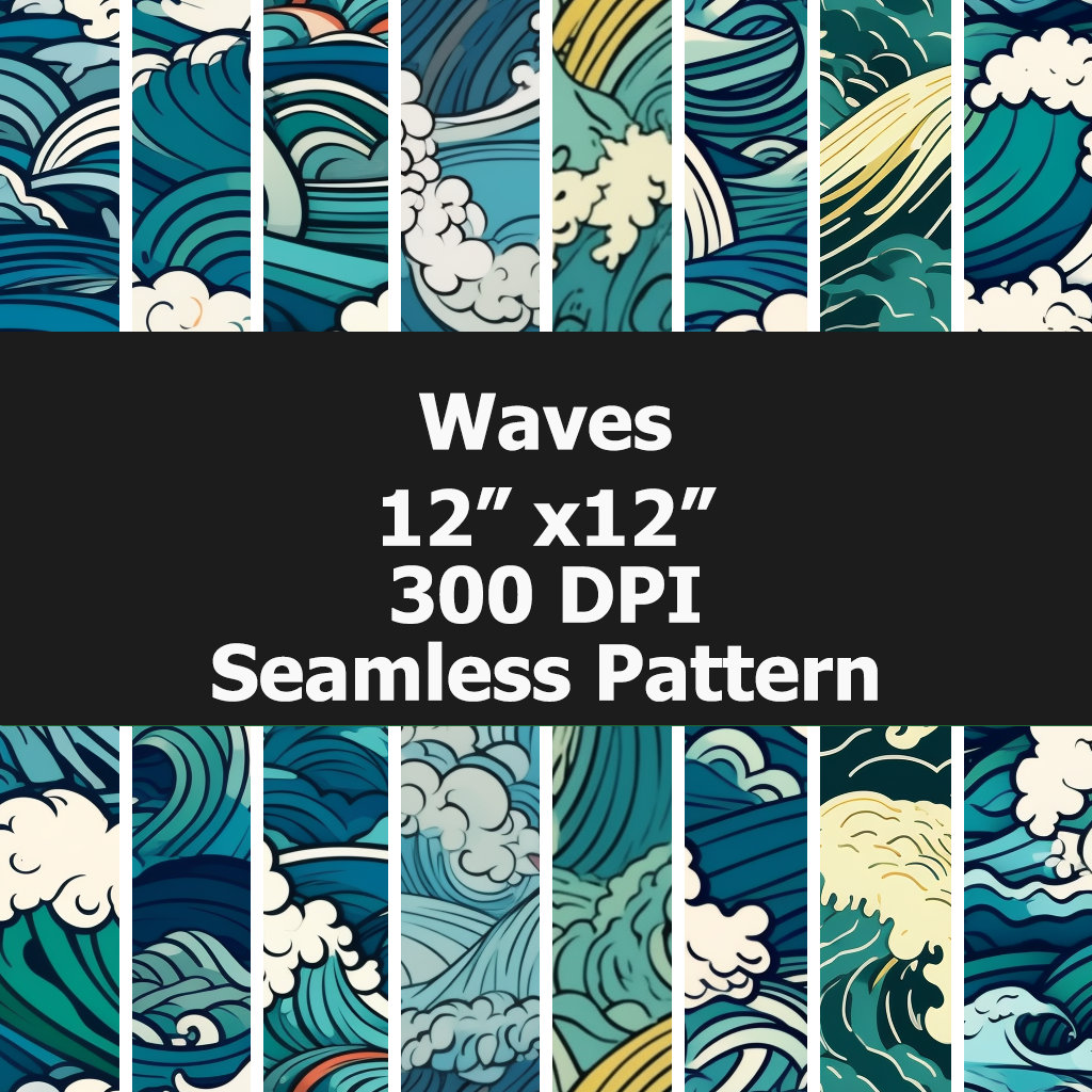 8 Seamless Waves Patterns. Waves Background. Sublimation - Etsy