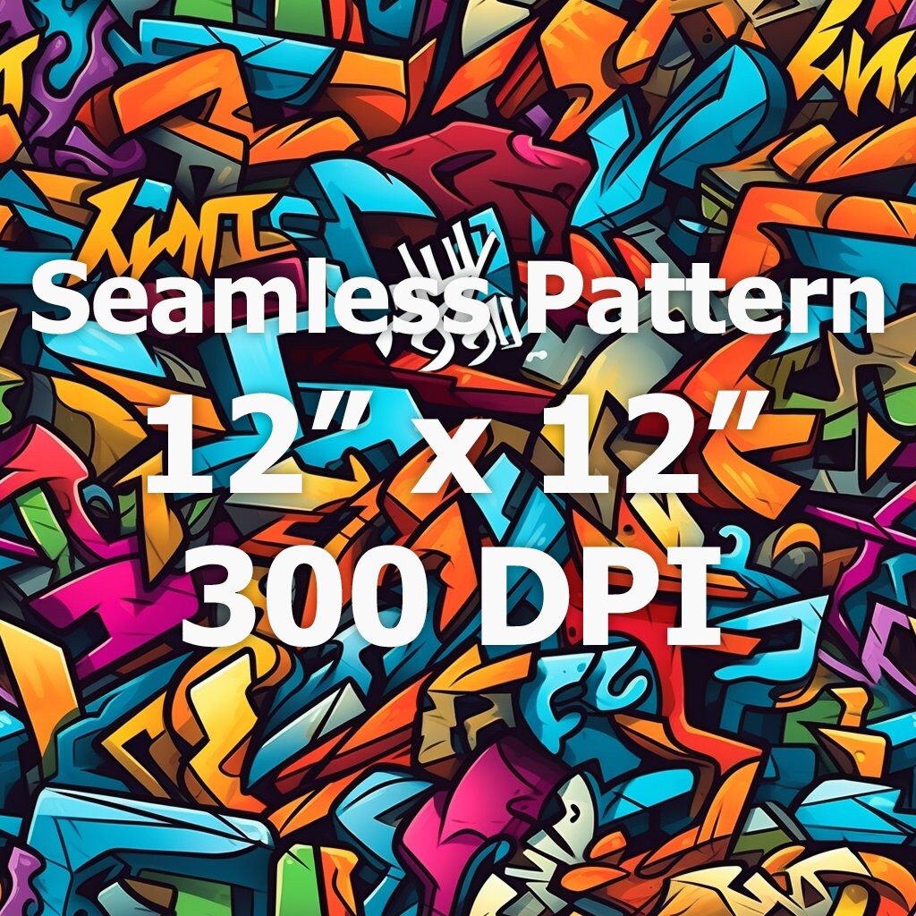 8 Seamless Graffiti Patterns. Graffiti Background. Sublimation Design ...