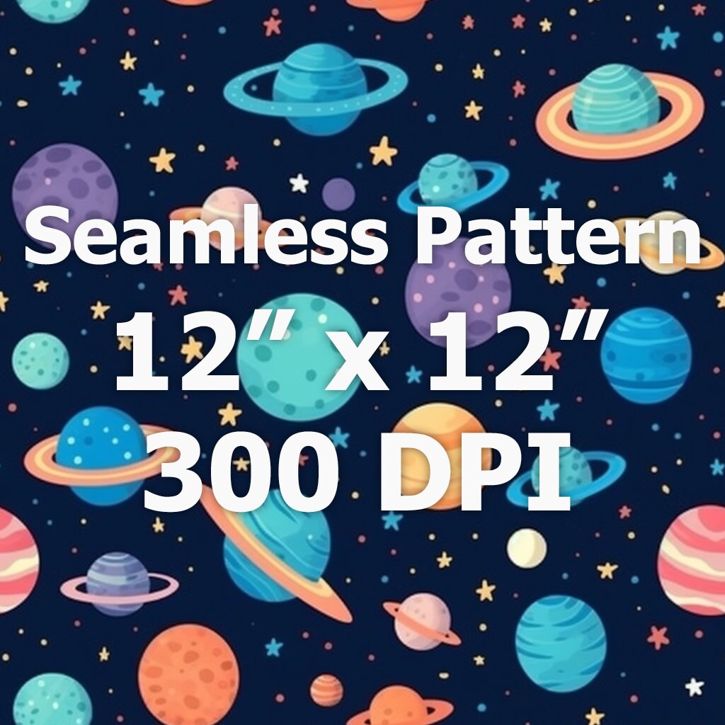 8 Seamless Space Planets Patterns. Space Planets Background. - Etsy