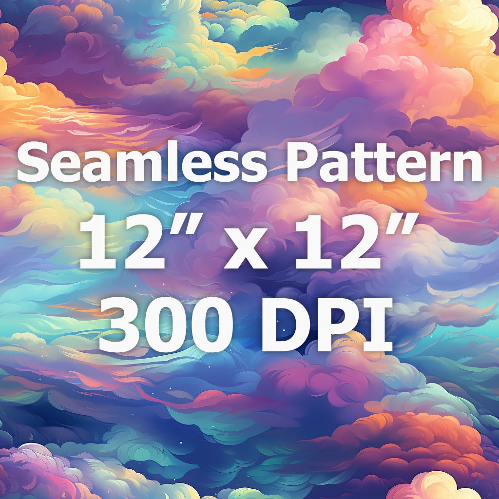 8 Seamless Rainbow Clouds Patterns. Rainbow Clouds Background. - Etsy